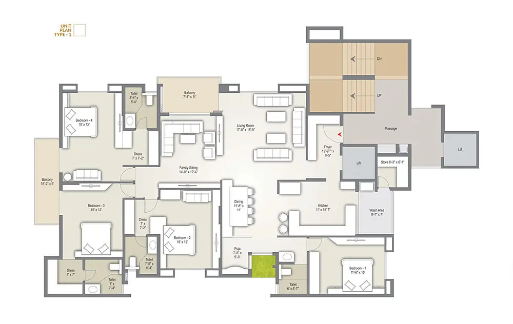 4 BHK Flats in Harni with Private Lift - Luxury Living in Vadodara